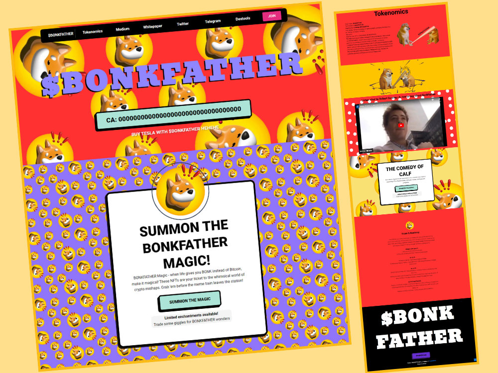 Crypto Memecoin landingpage meme coin website design and development ...