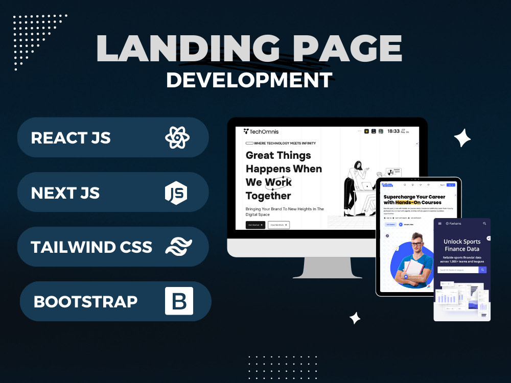 Pixel Perfect landing page using React JS Next JS Tailwind CSS/Bootstrap | Upwork