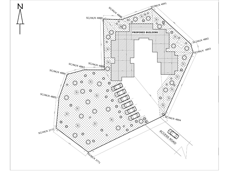 Site Plan drawing and landscape design fully detailed and dimensioned ...
