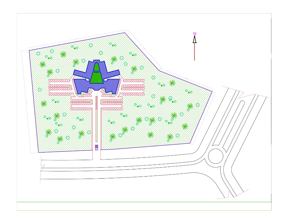 Site Plan drawing and landscape design fully detailed and dimensioned ...