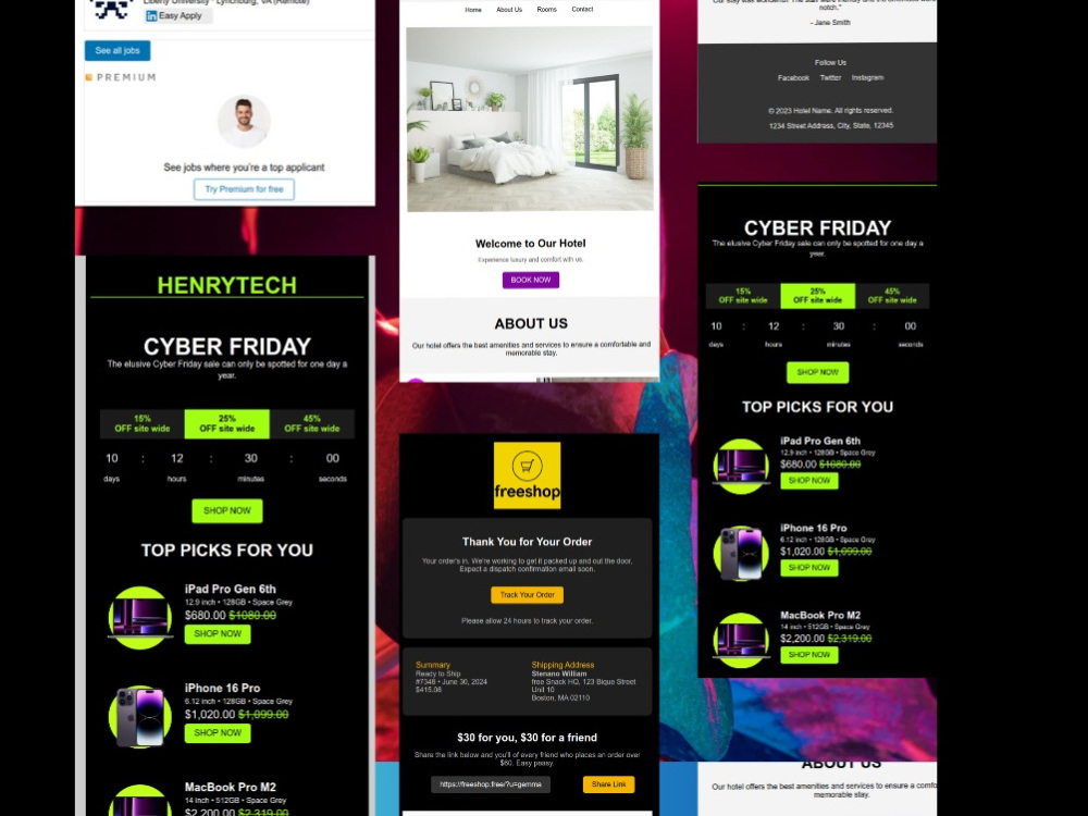 A Responsive HTML Email Template | Custom Built HTML Email Template | Upwork
