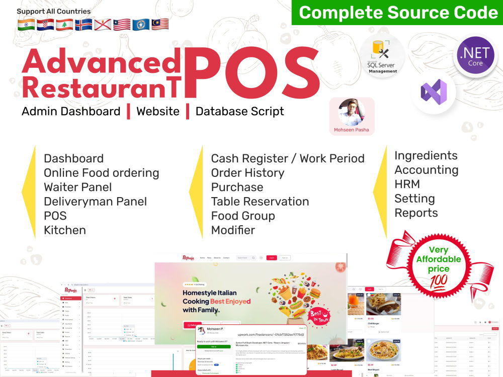 Restaurant POS System + Website | Built with Asp.NET Core 7.0 | Source Code | Upwork