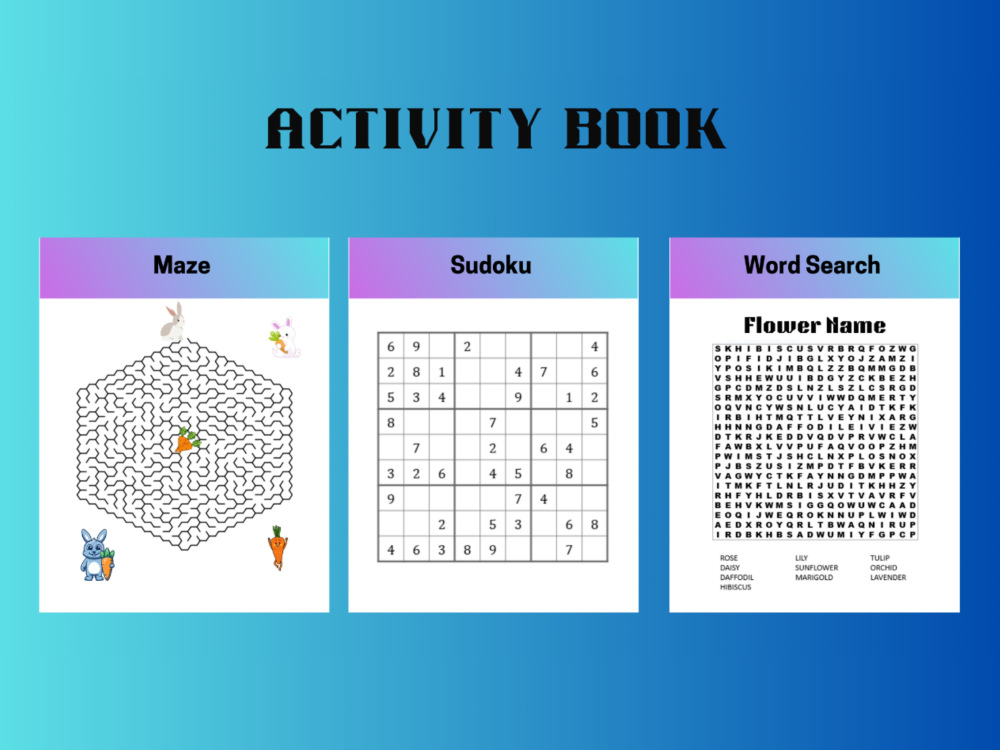 Amazing kids math worksheets, word search and maze puzzle | Upwork
