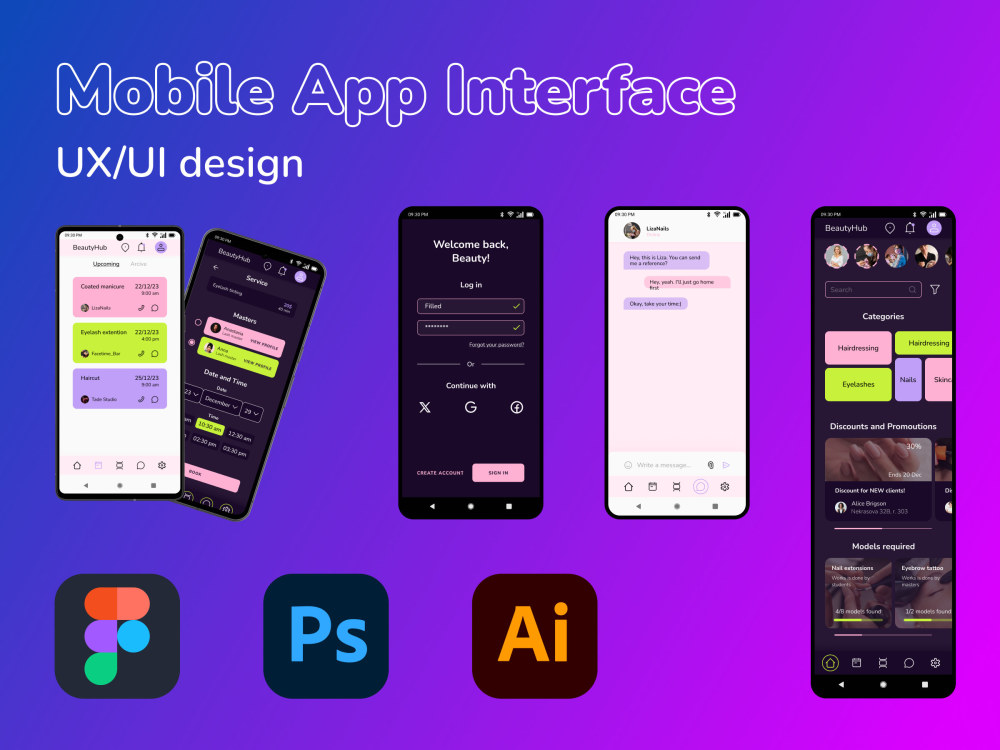 A wonderful UI/UX Mobile App design for your project | Upwork
