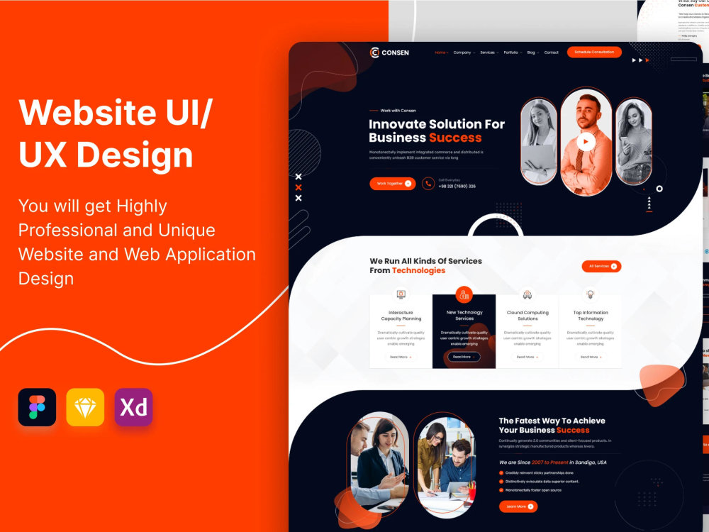 A creative website landing page UI / UX Design | Upwork