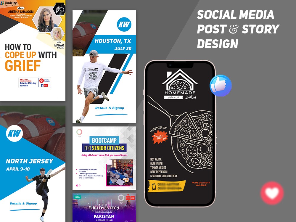 A unique social media posts design (Facebook, Instagram LinkedIn etc ...
