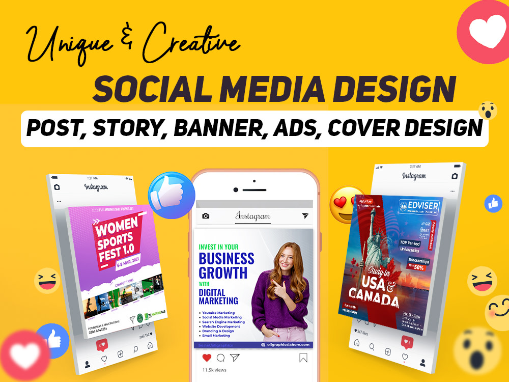 A unique social media posts design (Facebook, Instagram LinkedIn etc ...