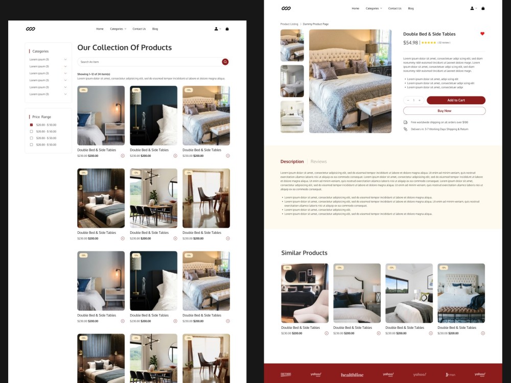 An Ecommerce website design with complete user facing and admin facing ...
