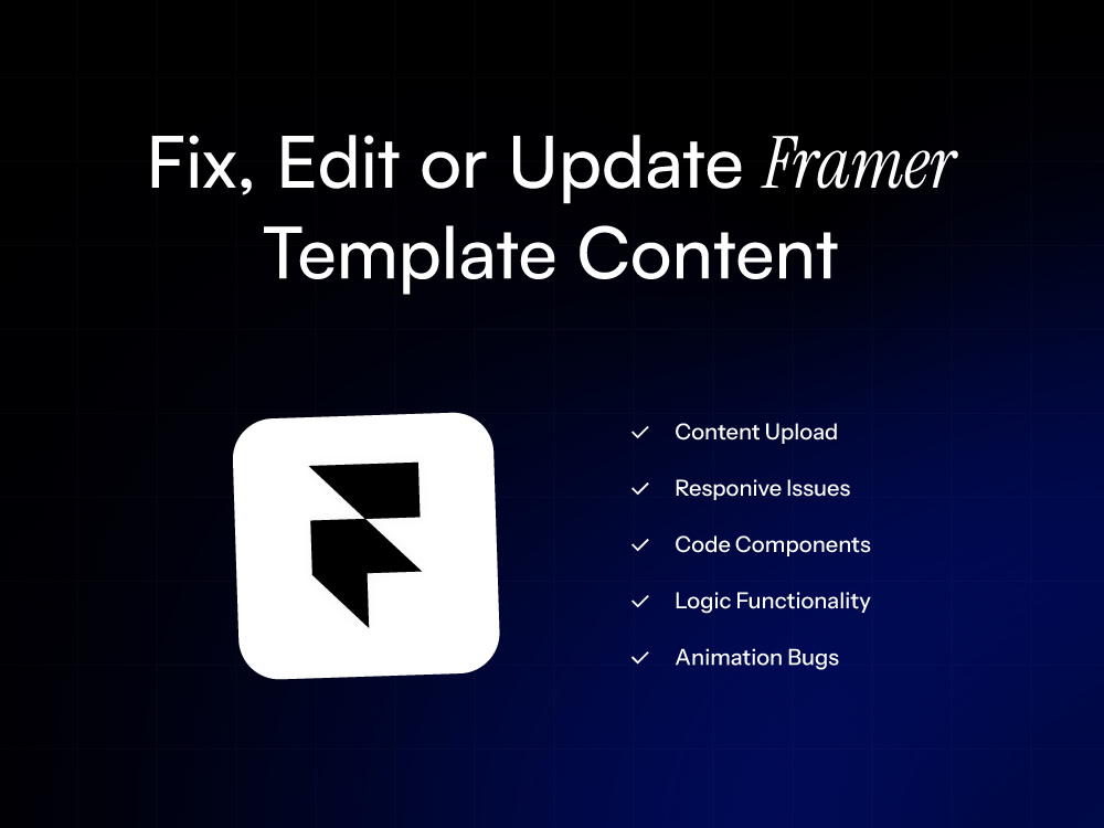Edit, update or fix framer template content | Upwork