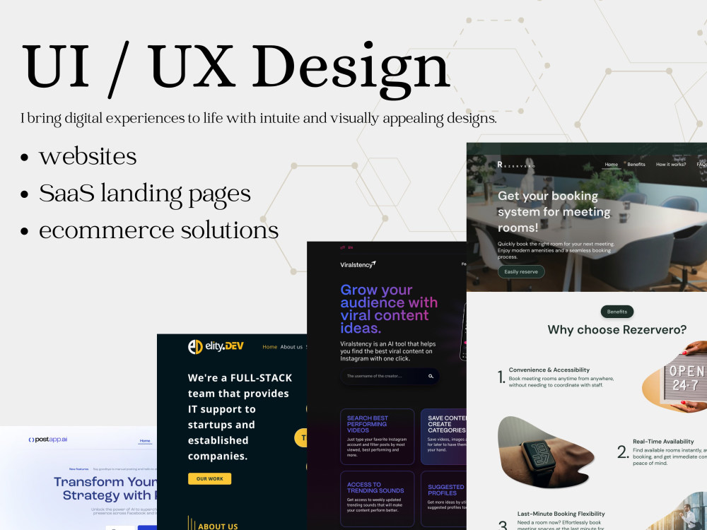 Intuitive & visually stunning design for websites, landing pages. | Upwork