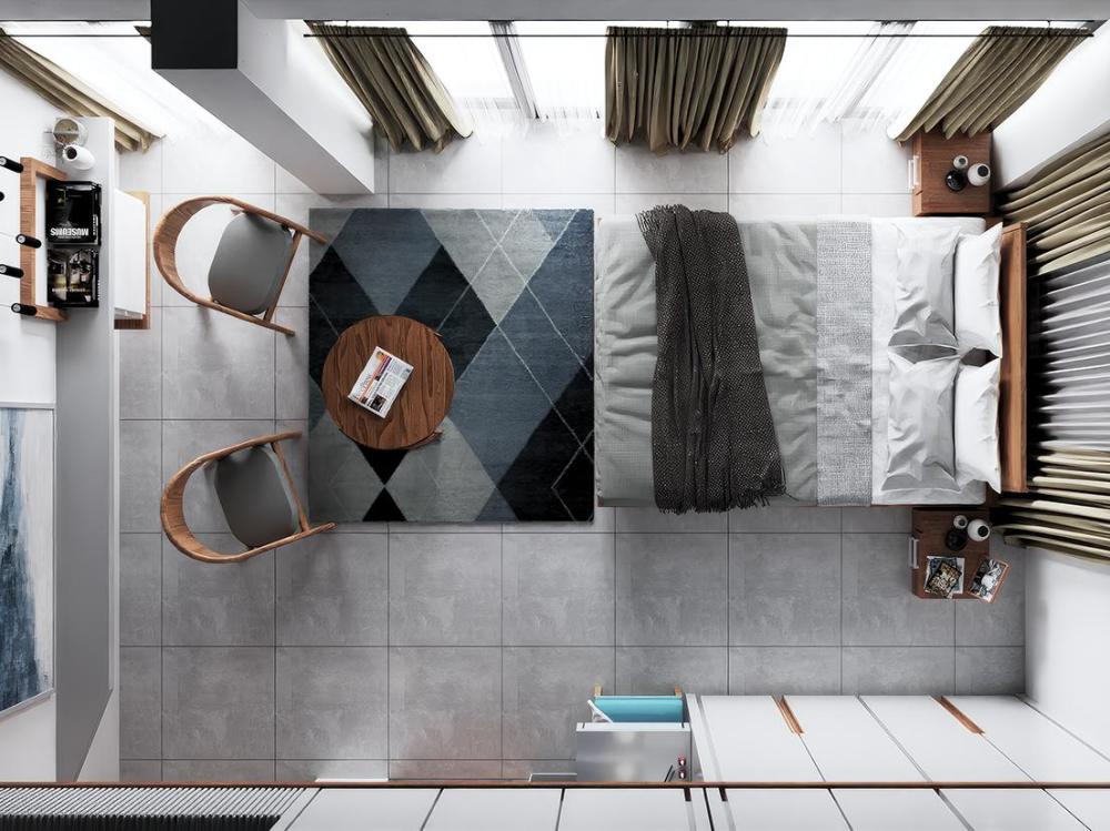 A stunning architectural interior design in 3D perspective rendering ...