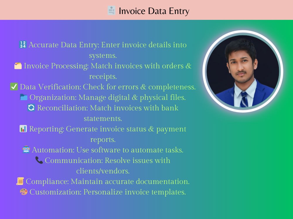 🧾 Invoice Data Entry | Upwork