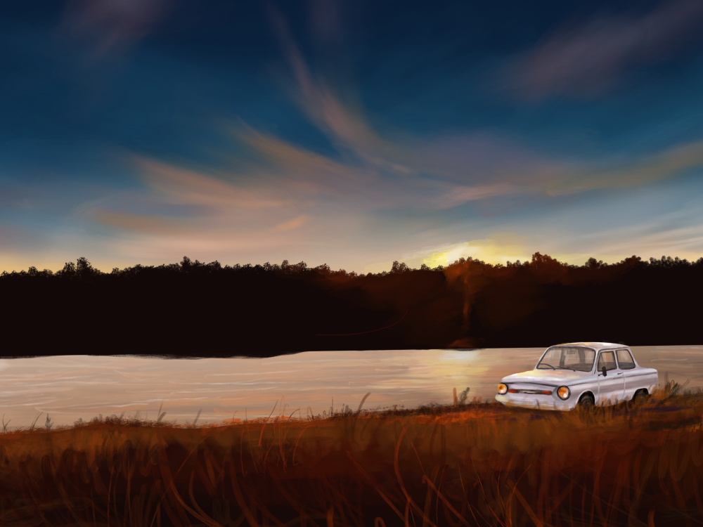 High resolution realistic freehand digital landscape illustration | Upwork