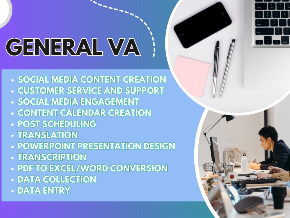 A general virtual assistant | social media virtual assistant | Upwork