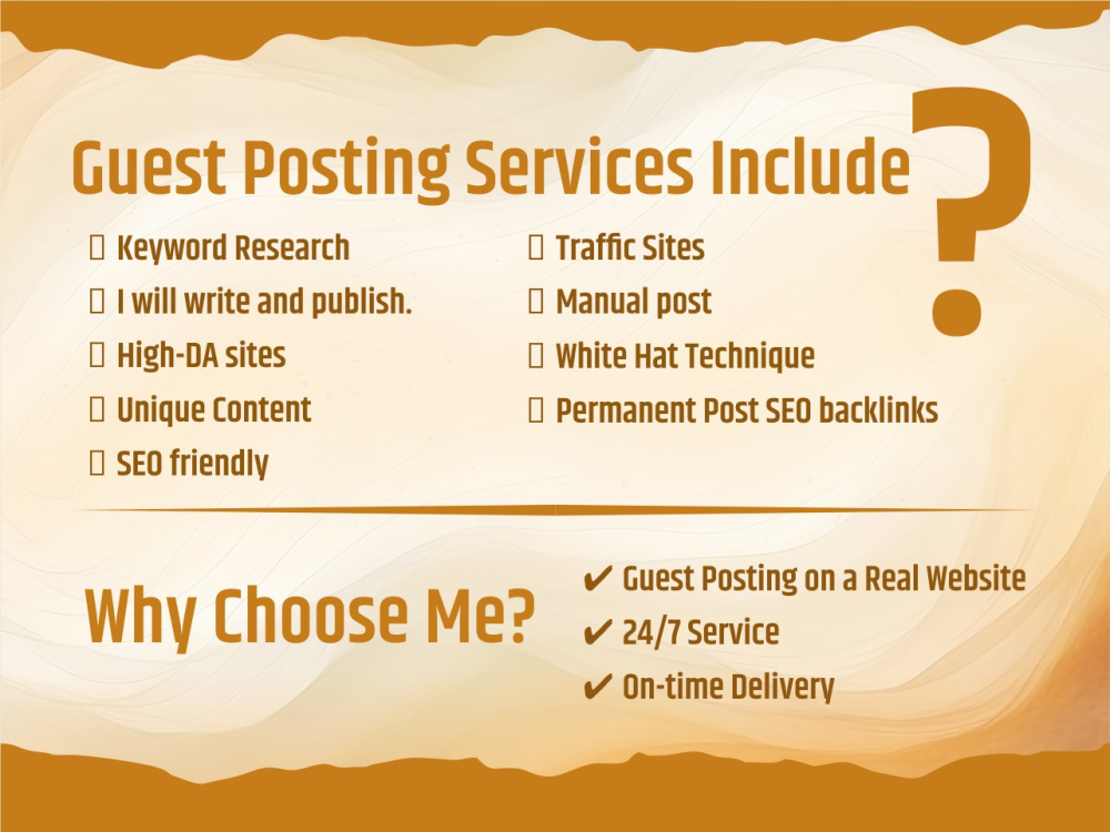 A website traffic boost through effective guest posting. | Upwork
