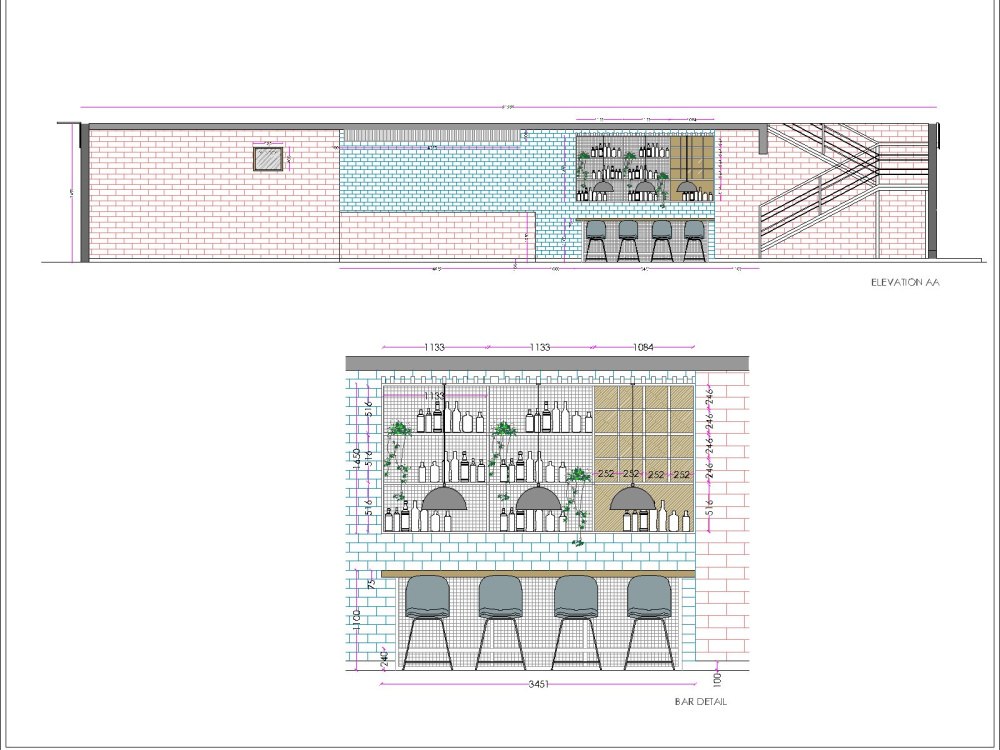 A Restaurant and bar design of 2D and 3D rendering | Upwork