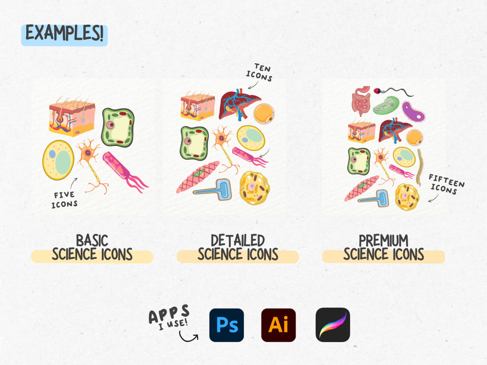 A collection of science-themed icons | Upwork