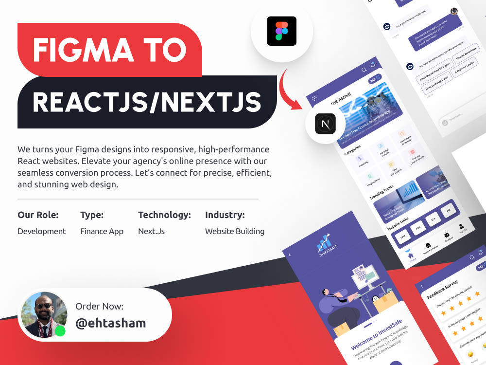 Figma/PSD/XD design converted to a responsive pixel-perfect ReactJS app | Upwork