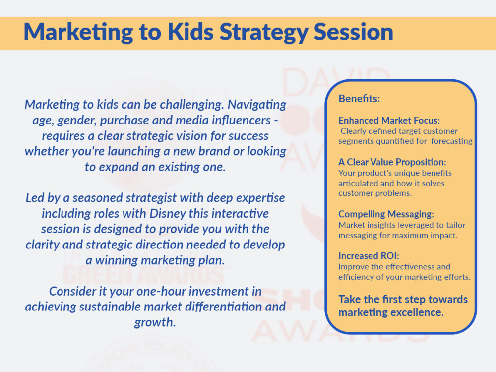 60 minute Marketing to Kids high impact strategy session | Upwork