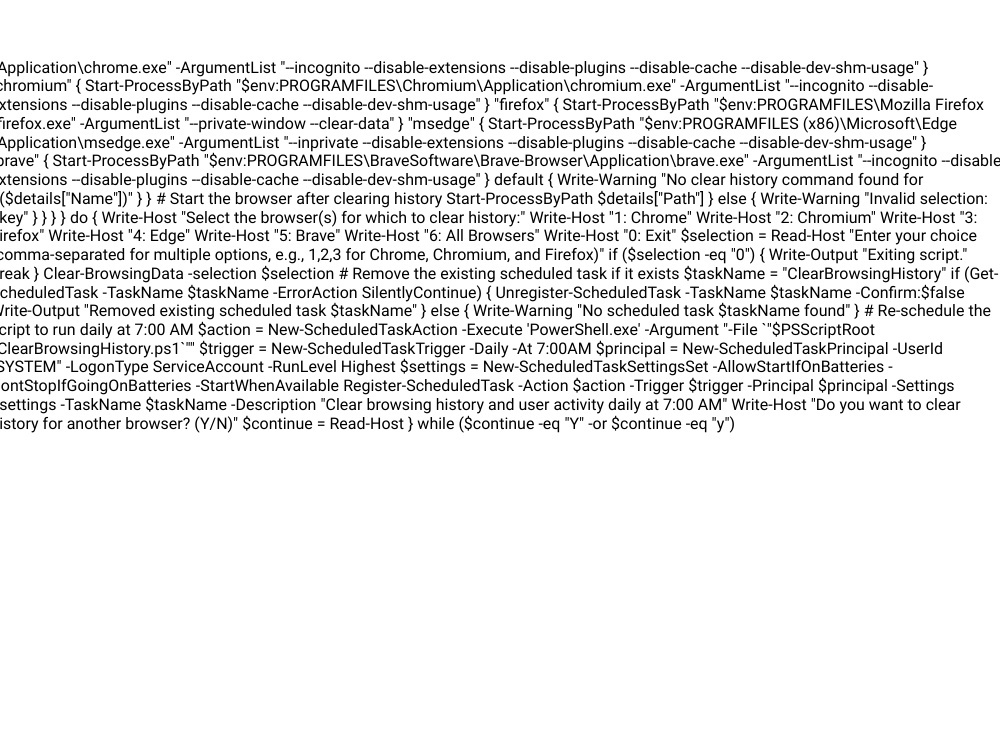 PowerShell Script - automatic browser clearing history and user ...