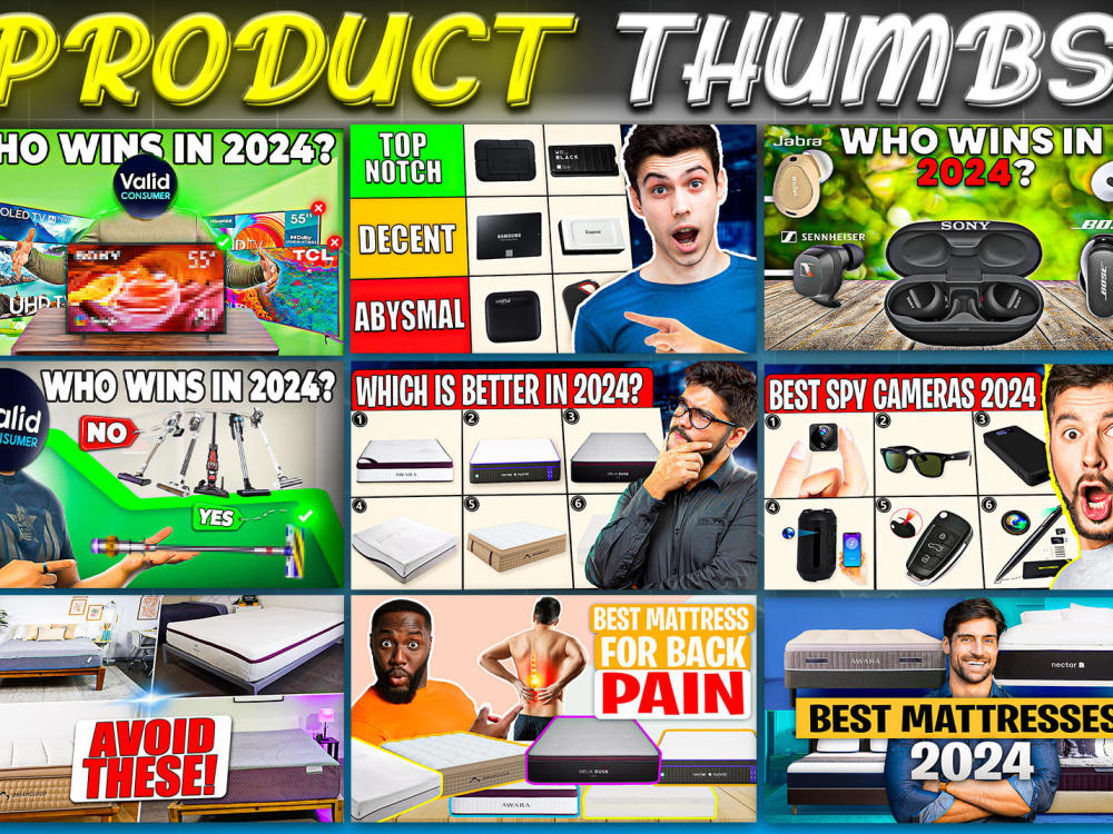 An amazing premium Product Thumbnails for your Youtube Channel | Upwork