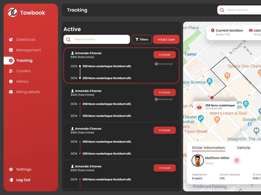 A Comprehensive Fleet Management Dashboard Design | Upwork