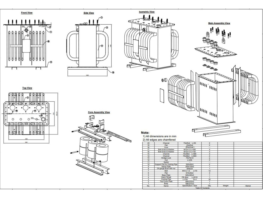 Sheet metal assemblies, dxf files and technical drawings | Upwork