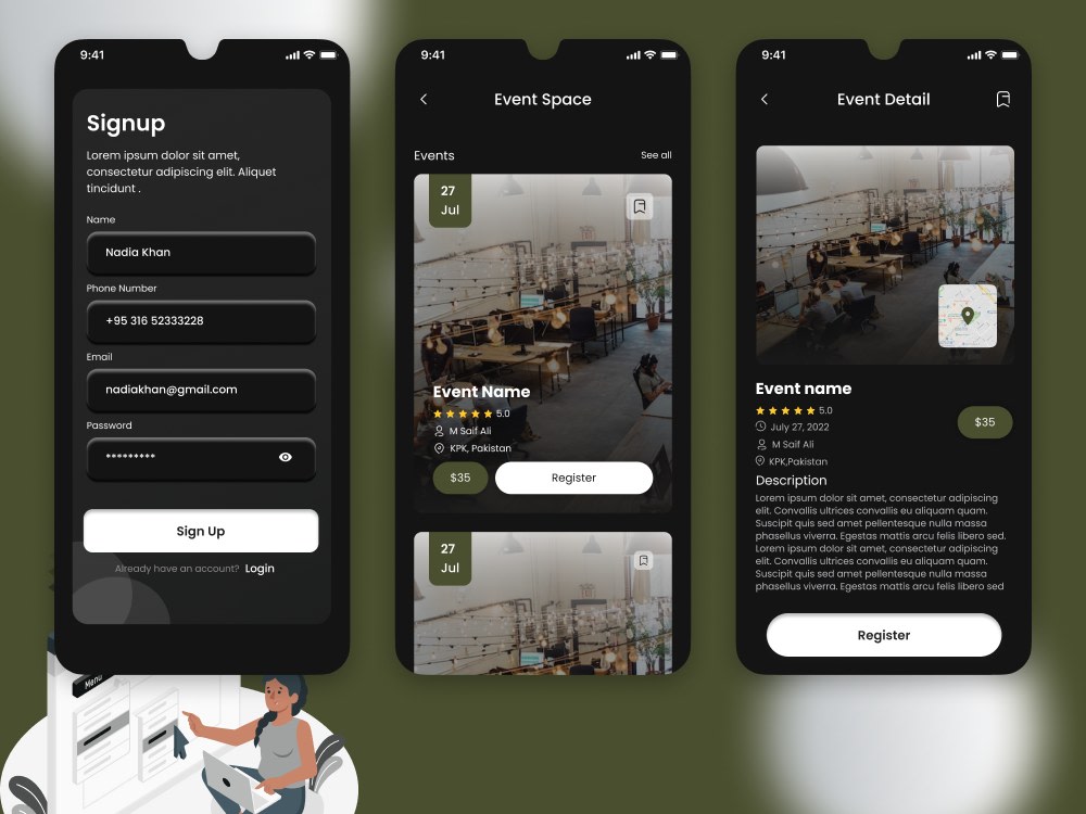 Mobile App UI Design Concept | UX | UX/UI Designer | Upwork