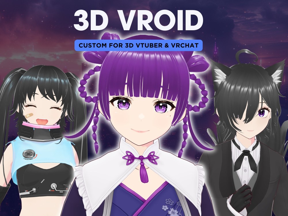 3D VRoid model for 3D VTuber or VRChat, Ready to use in unity | Upwork