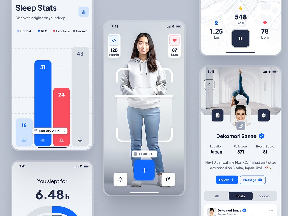 A Clean, Sleek Healthcare Mobile app UI/UX design for both Android and ...