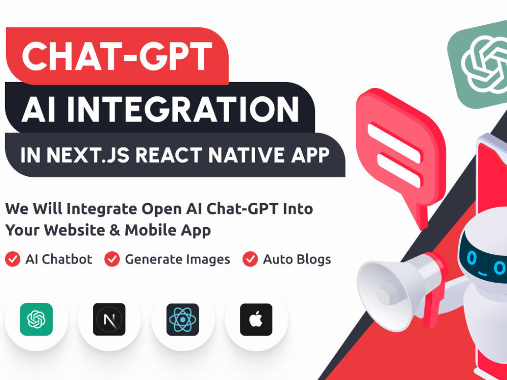 Ai Integration In Nextjs React Native App Chatgpt Deepseek V3 Chatbot Upwork
