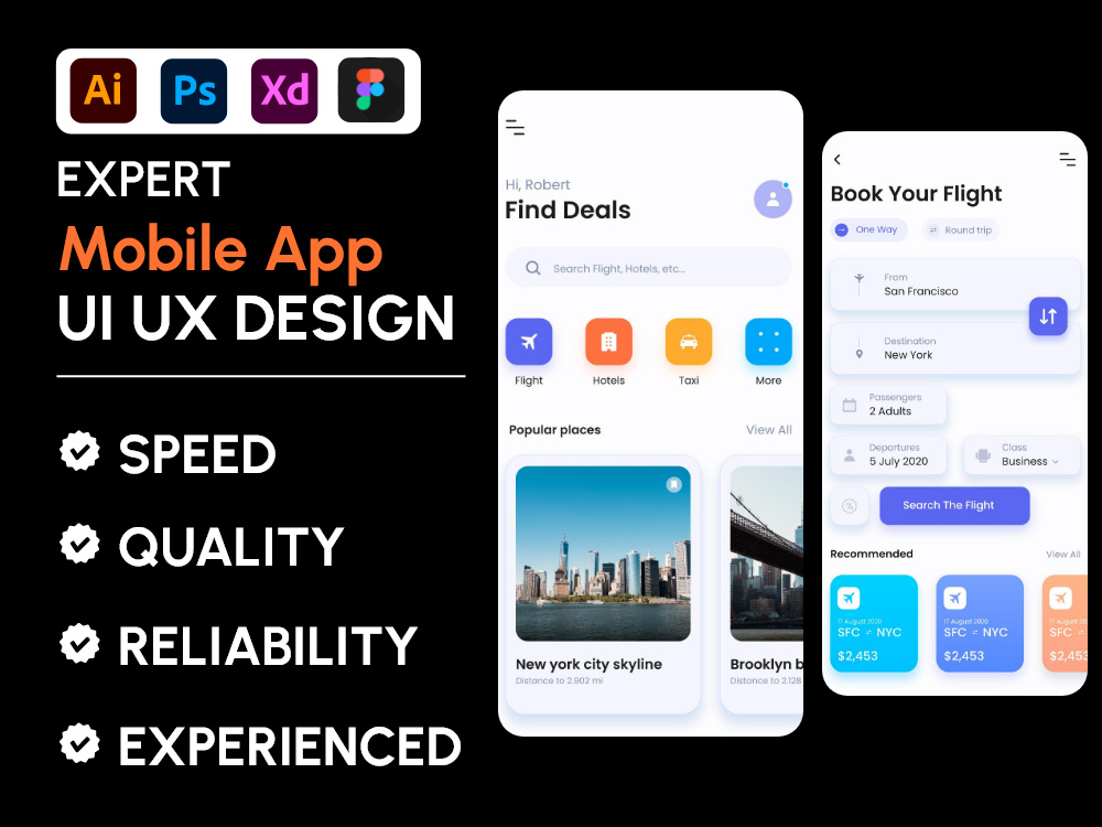 Mobile UI UX Design in Figma and Adobe XD | Upwork