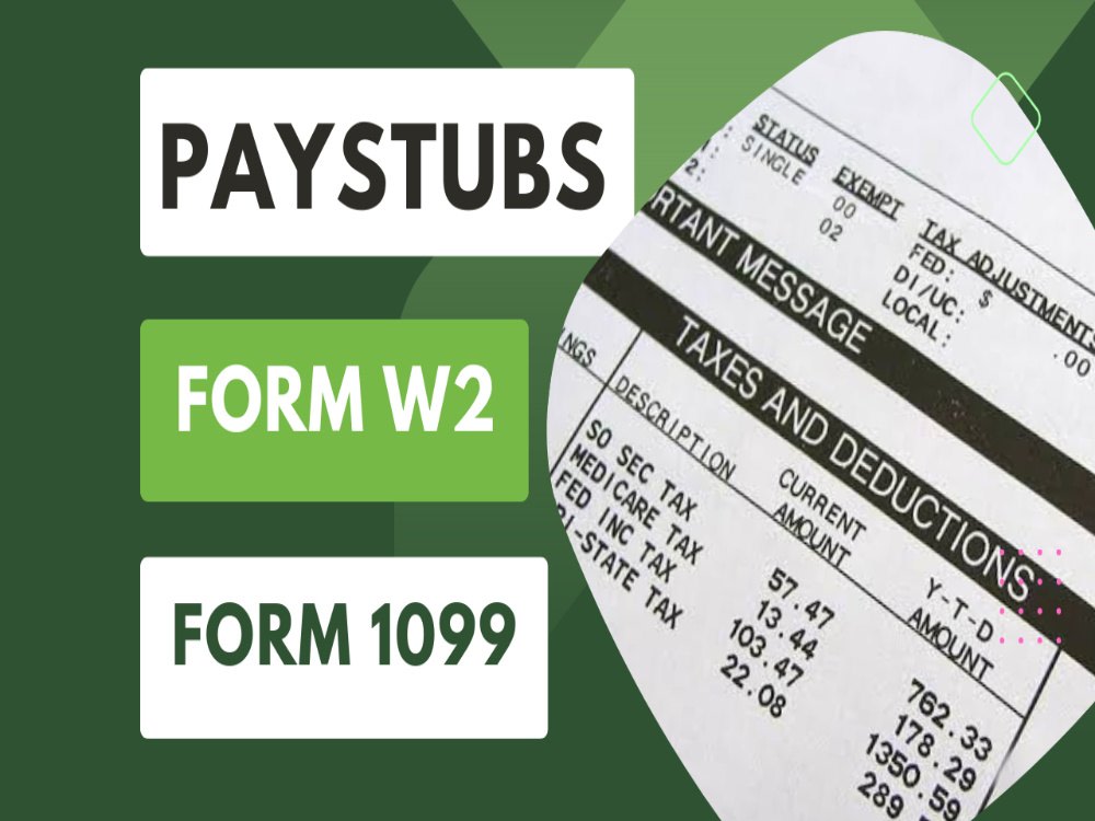 Paystub, Check stub, W2, 1099, payslip | Upwork
