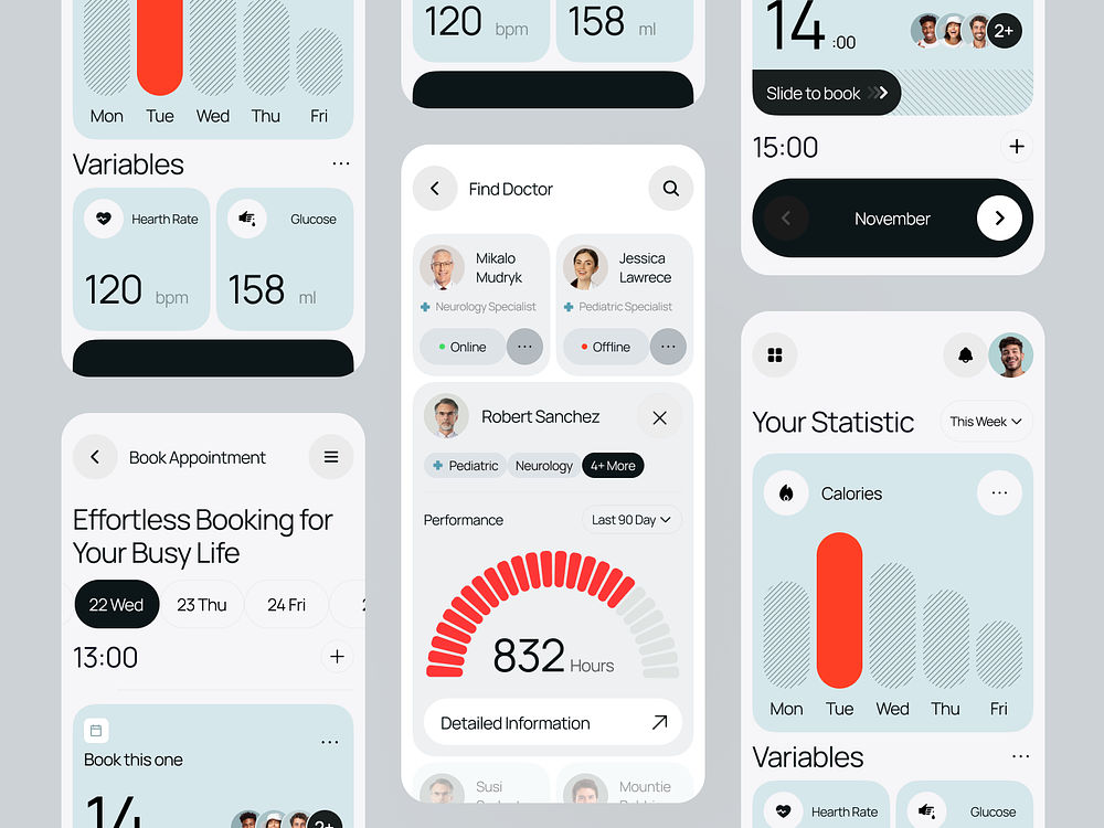 A Intuitive Healthcare Mobile app UI/UX design for both Android and iOS | Upwork
