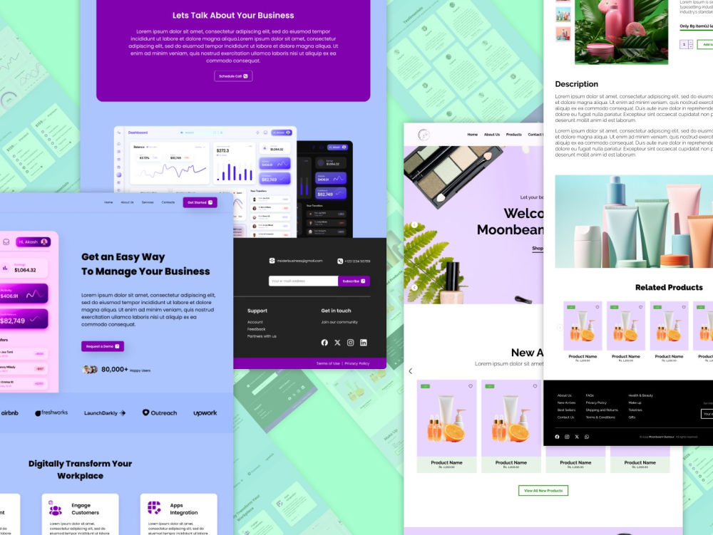 Modern web UI designs with prototype | Upwork