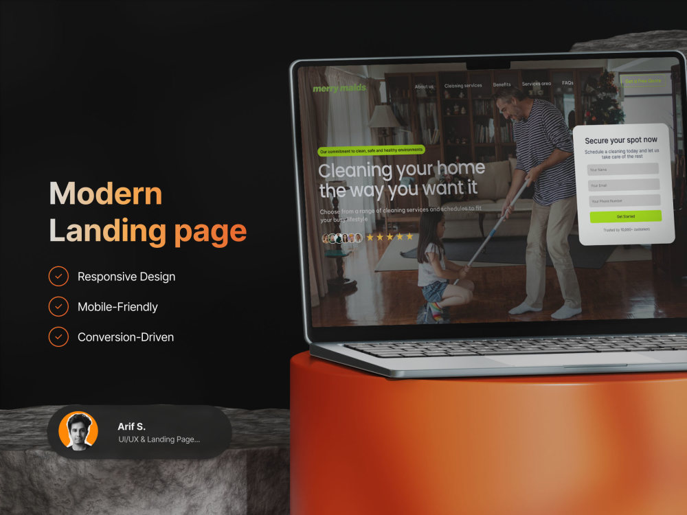 Modern Landing Page Design in Figma | Responsive & Conversion Driven | 24Hr | Upwork