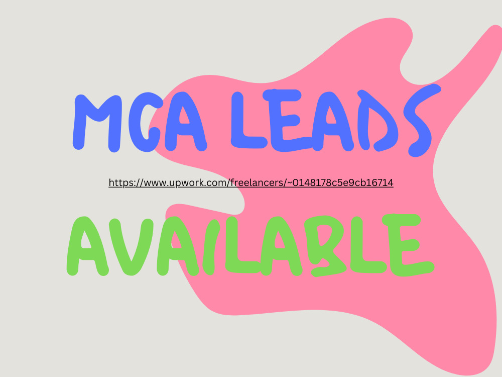 Mca leads exclusive & aged | Upwork