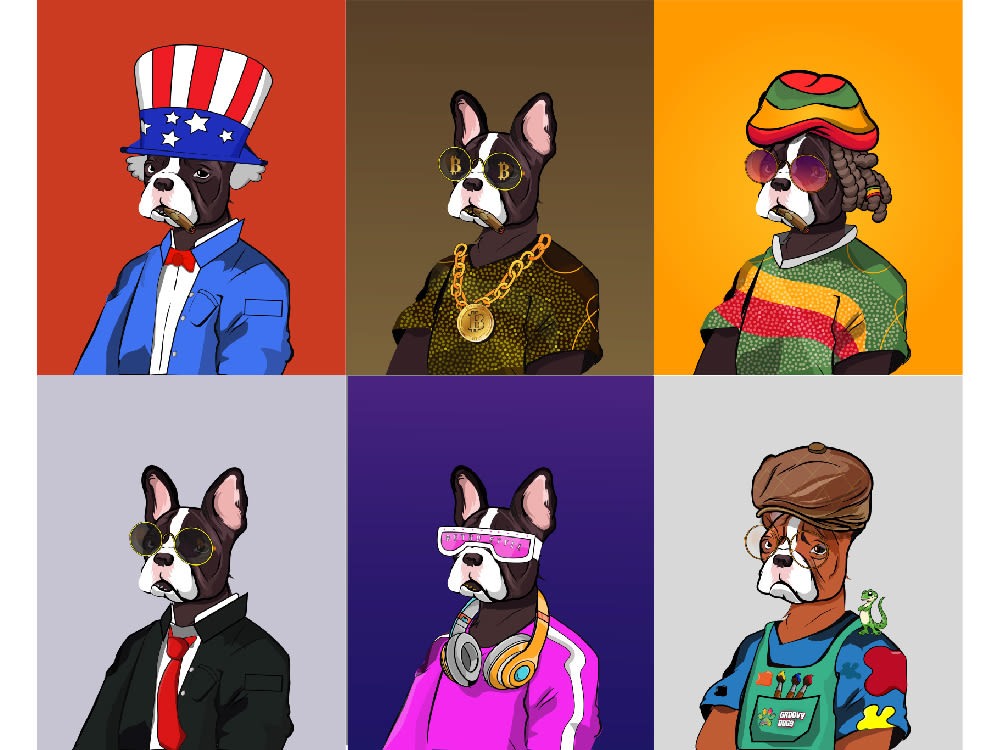 NFT Character Design Illustration with assets Avatar Concept Art Vector ...