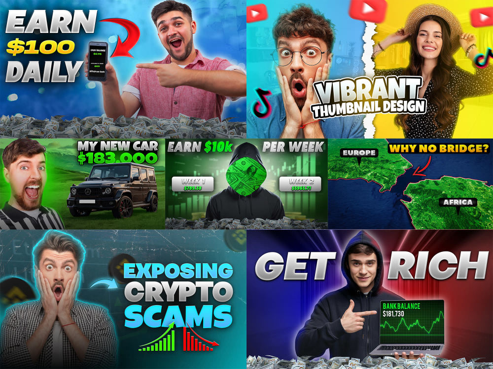 Eye catching YouTube thumbnail | YouTube thumbnail Designer | Upwork