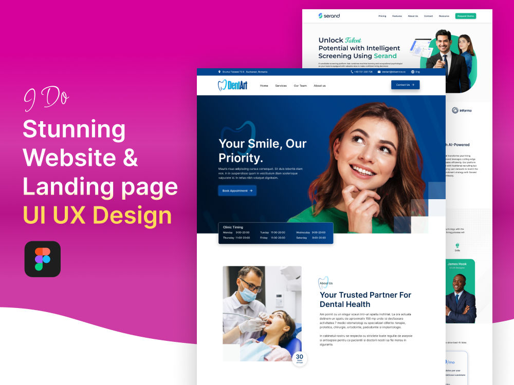 Website UI/UX design, web UI landing page or mobile UI design in Figma | Upwork