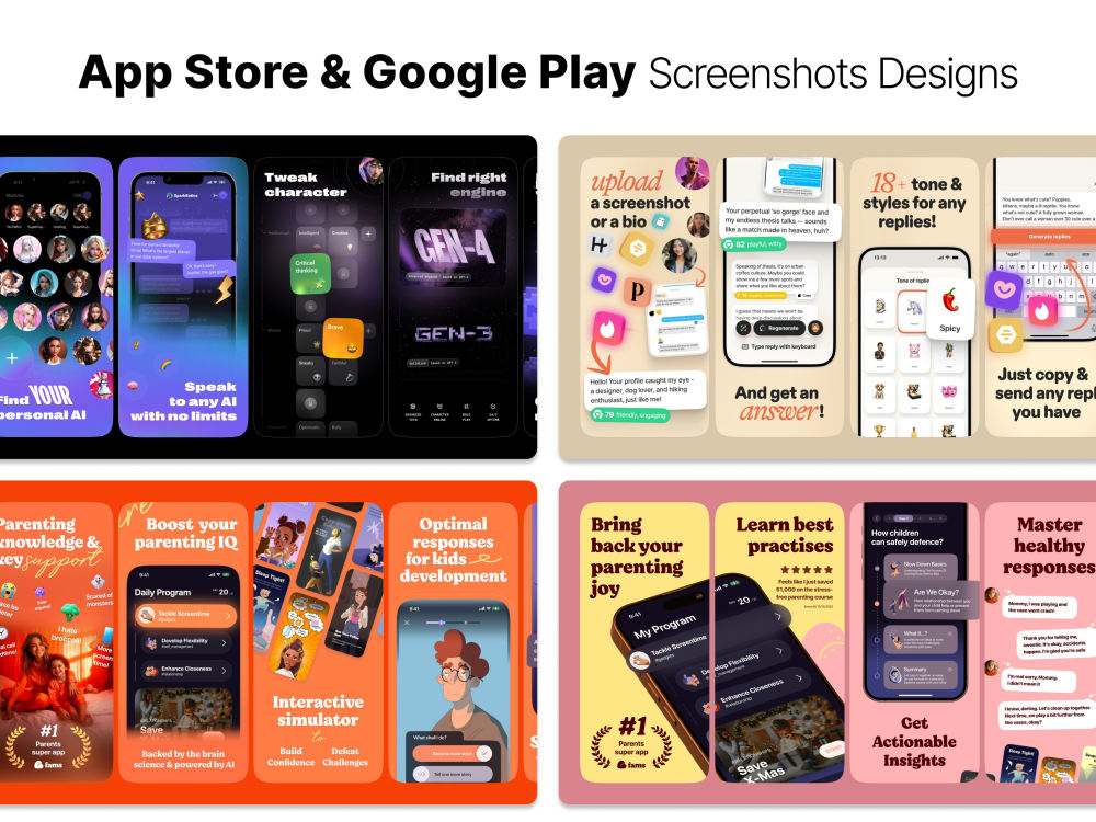 App screenshots for app store and play store Design | Upwork