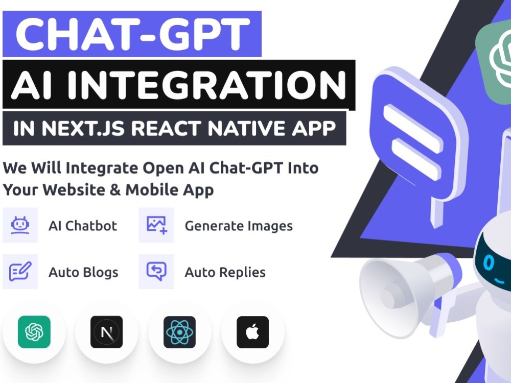 Integrate ChatGPT in Next.js/React Native | OpenAI Chatbot Solutions | Upwork