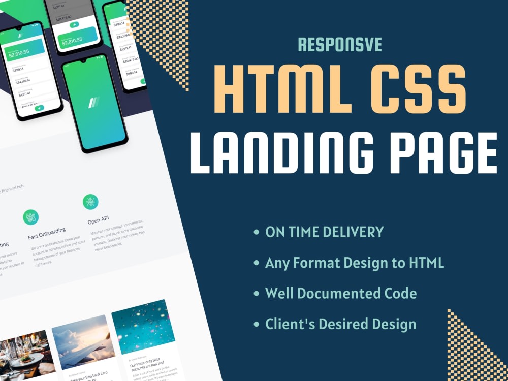 A webpage in JavaScript, HTML, and CSS | Upwork