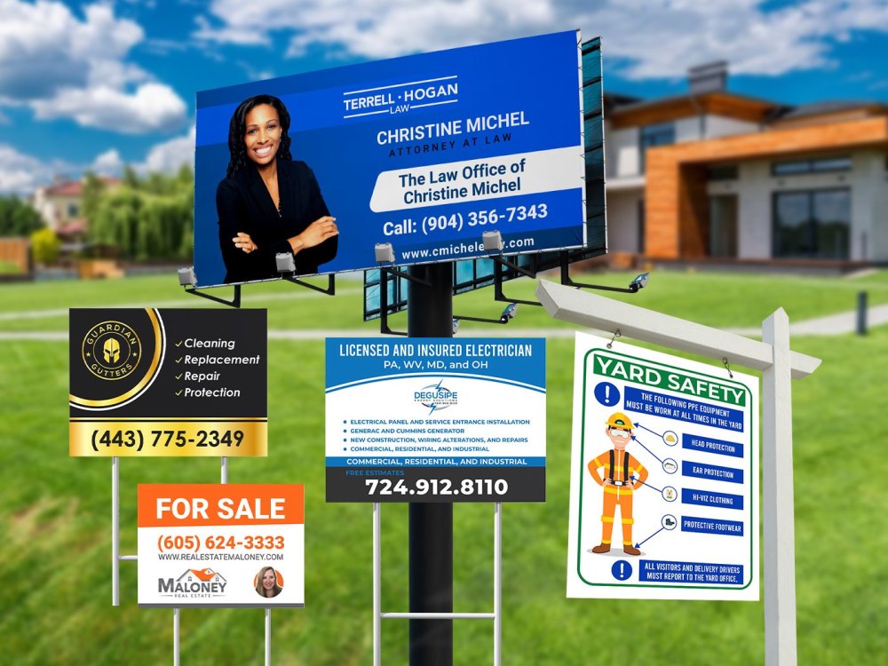 Billboard, yard sign, backdrop, signage design, roll-up, etc under ...