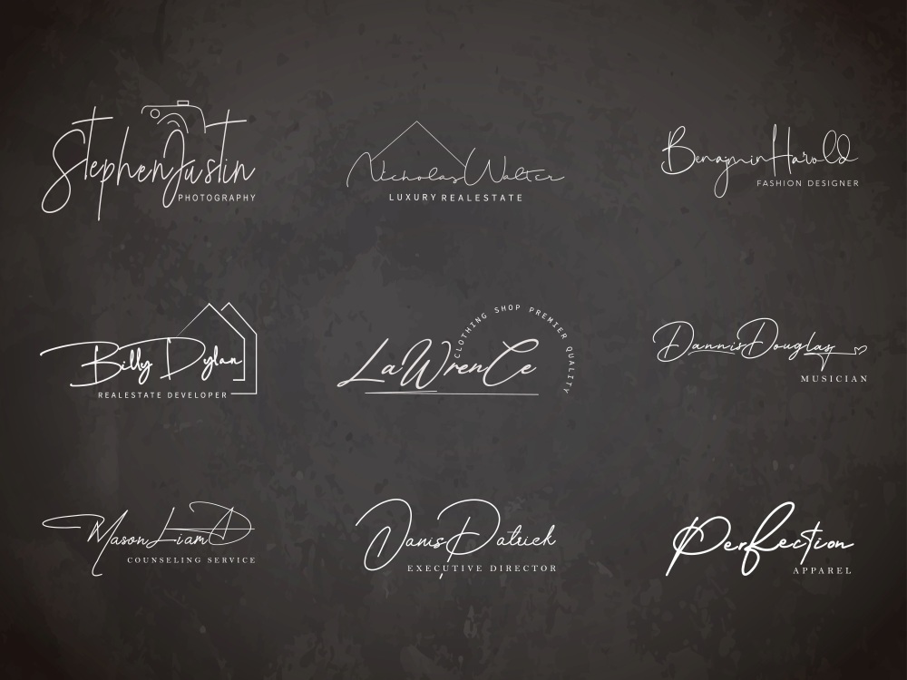 Signature Logo, luxury Handwritten, Scripted, Calligraphy and Cursive ...
