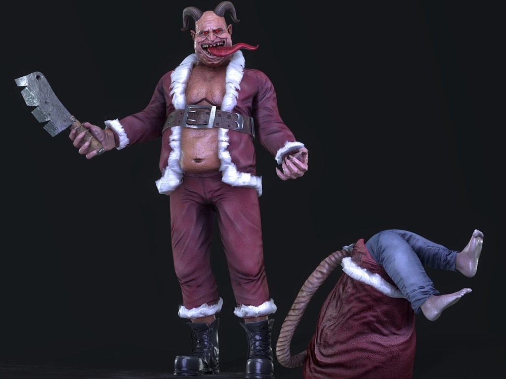 3d horror zombie alien monster demon humanoid daz character game model ...