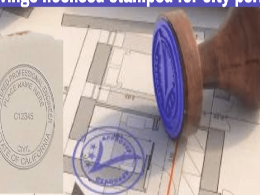 Complete architectural structural engineer drawing city permit stamp ...