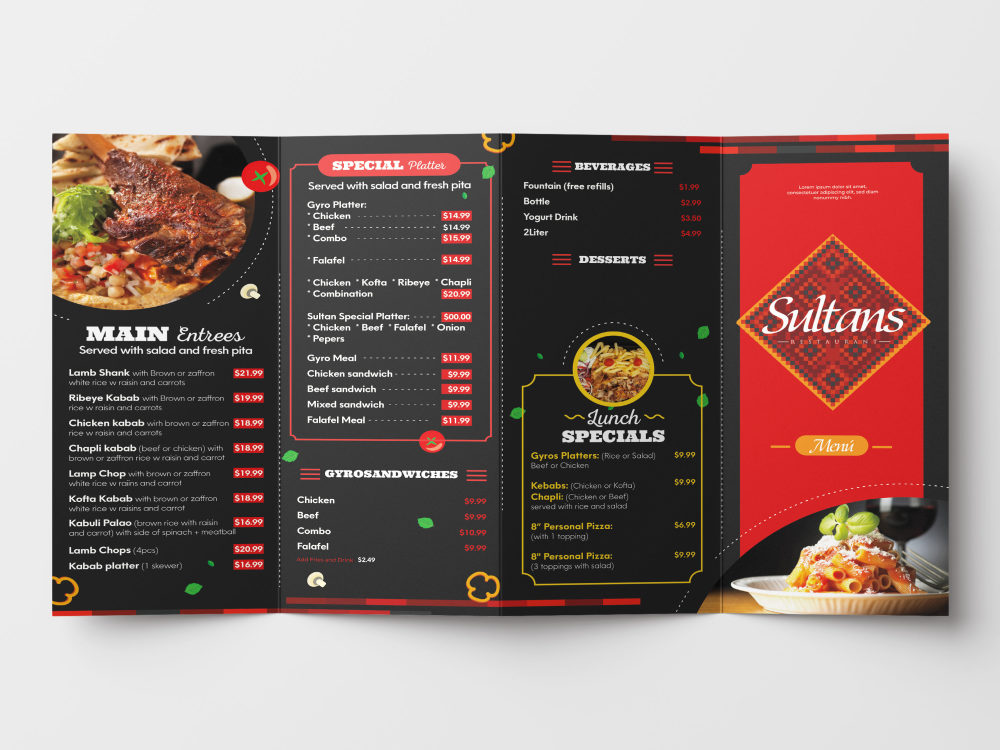 A unique and awesome Menu Design For Your Restaurant. | Upwork