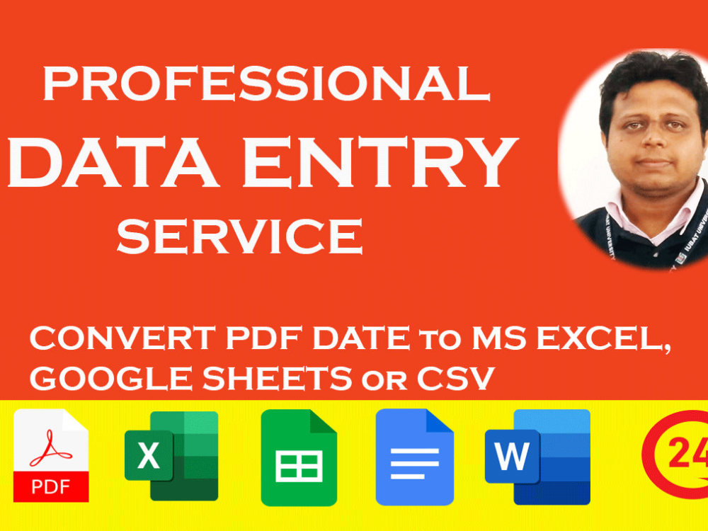 Convert PDF to excel, scan pages to excel, google sheet or csv | Upwork
