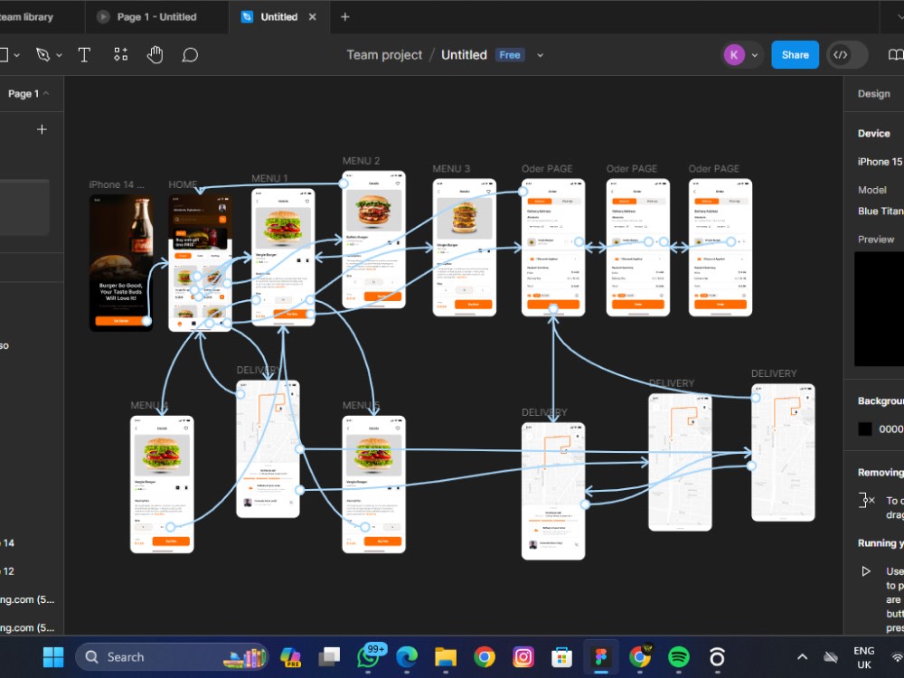 A mobile app UI/UX design mockup wireframe prototype ios android on ...